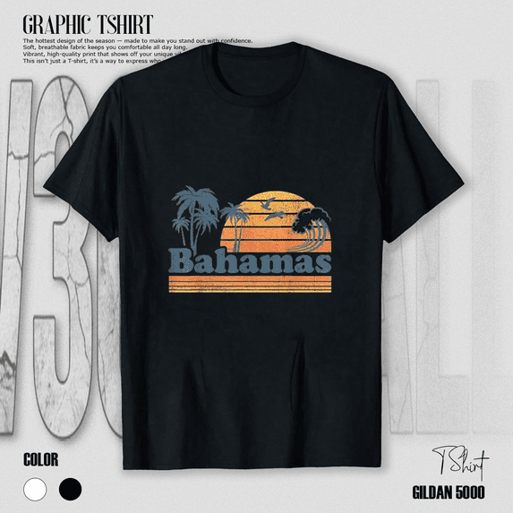 Bahamas Beach Summer Vacation Sunset Vintage Seventies Retro Top Unisex ...