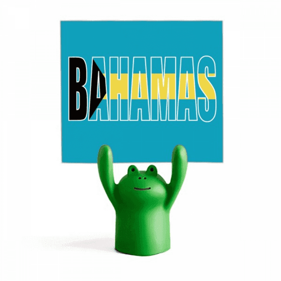 Bahamas Country Flag Name Memo Holder Cartoon Animal Frog Stand ...