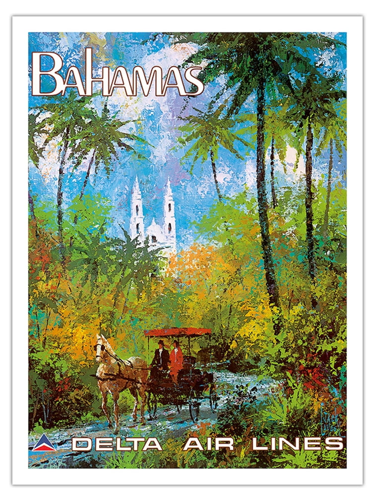 Bahamas - Delta Air Lines - Vintage Airline Travel Poster by Jack ...