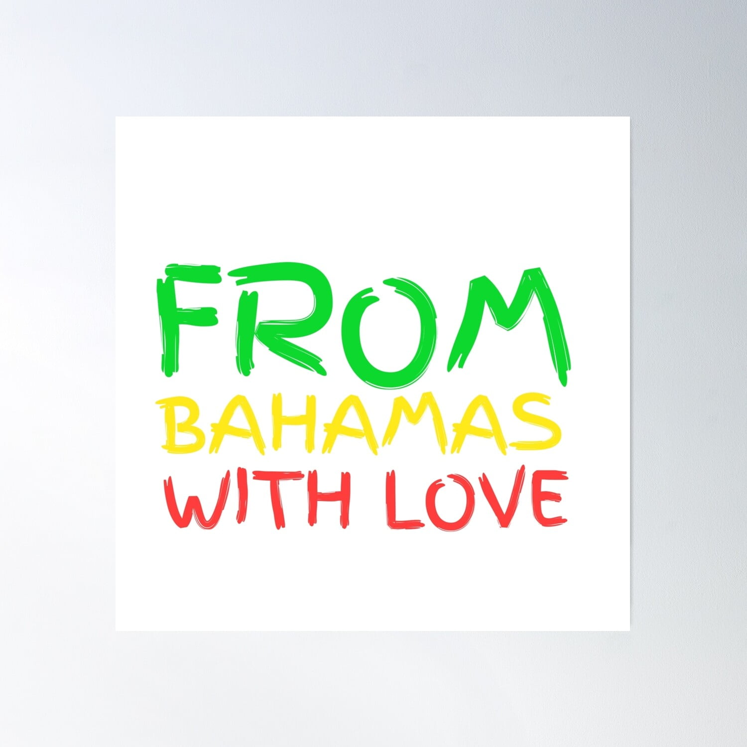 Bahamas Design Poster Wall Art, Modern Wall Decor, 16x16 UNFRAMED ...