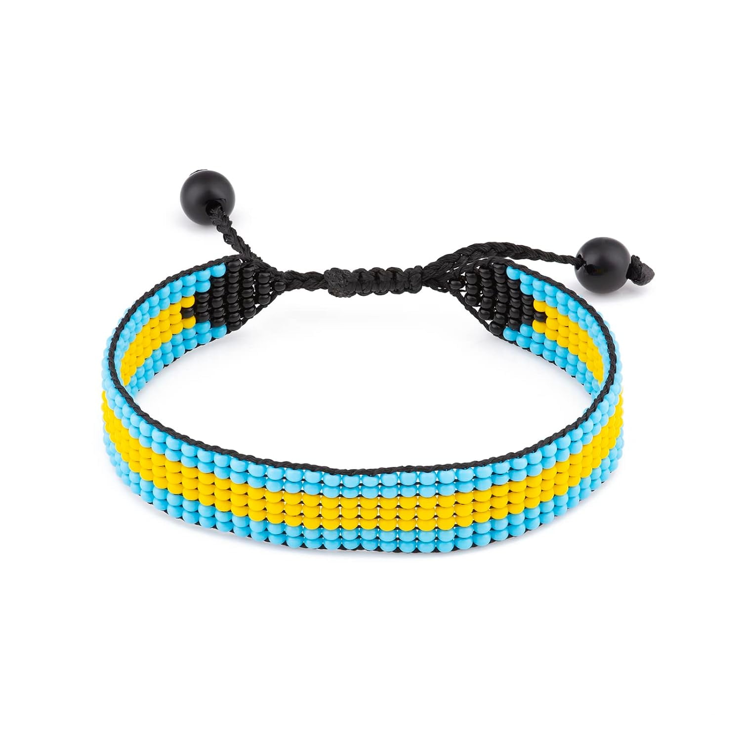 Bahamas Flag Bracelet: Adjustable Beaded String Bracelet, Handmade Boho ...