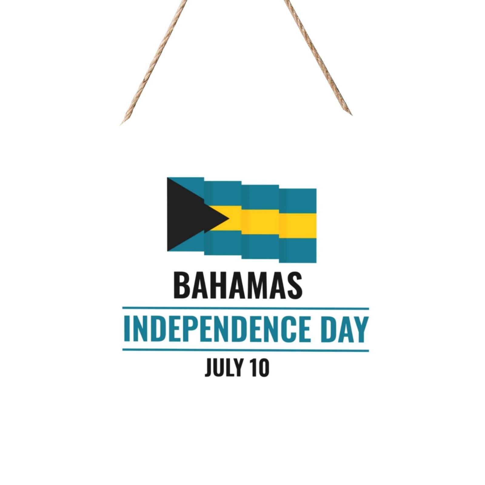 Bahamas Flag Independence Day 2025 Wooden Hanging Sign Ornament Welcome ...