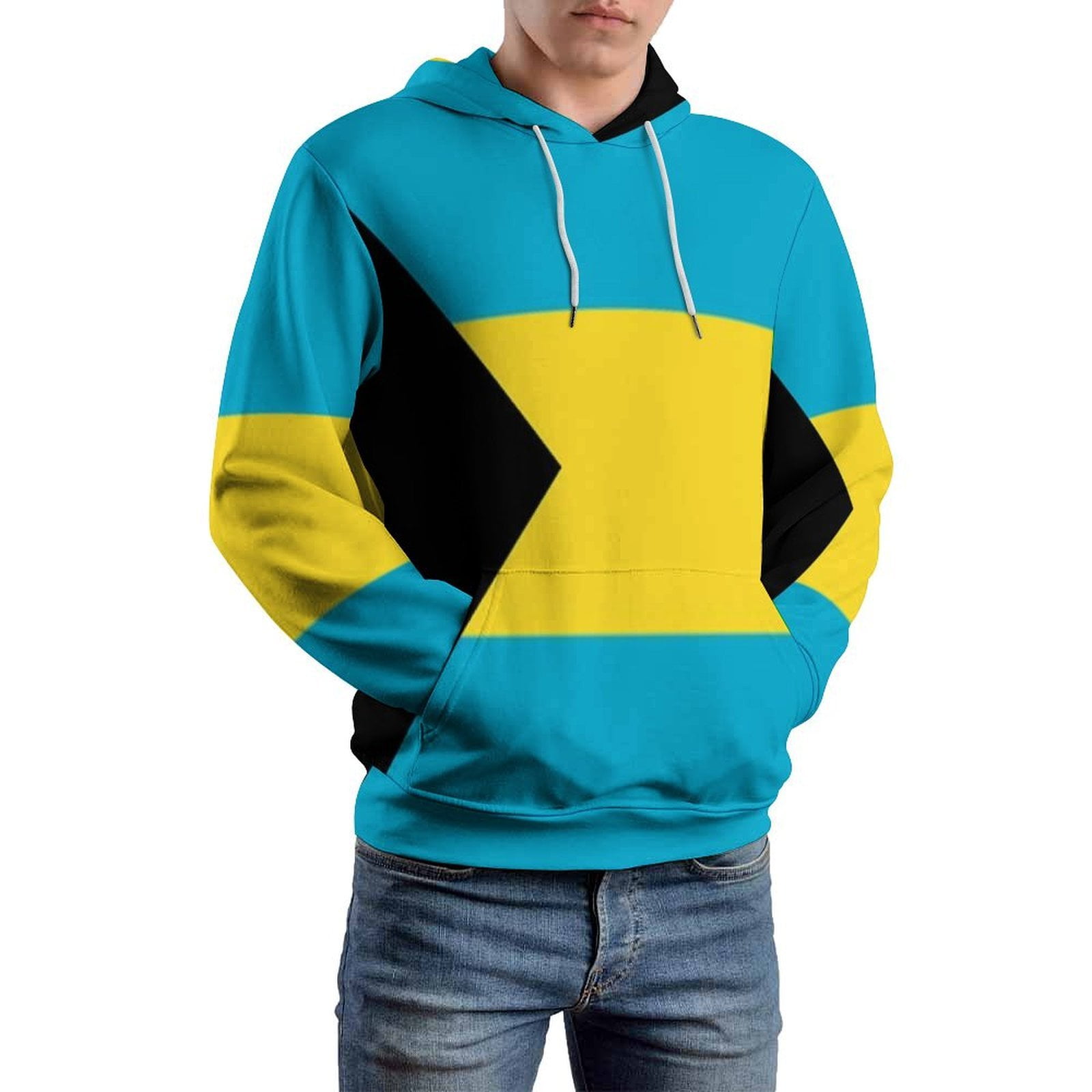 Bahamas Flag Oversized Hoodies For Men Teen Pullover With Pocket Mens ...