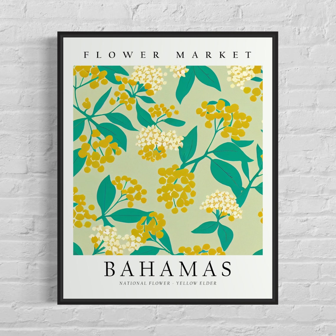 Bahamas Flower Market Art Print, Bahamas Flower, Yellow Elder Wall Art ...