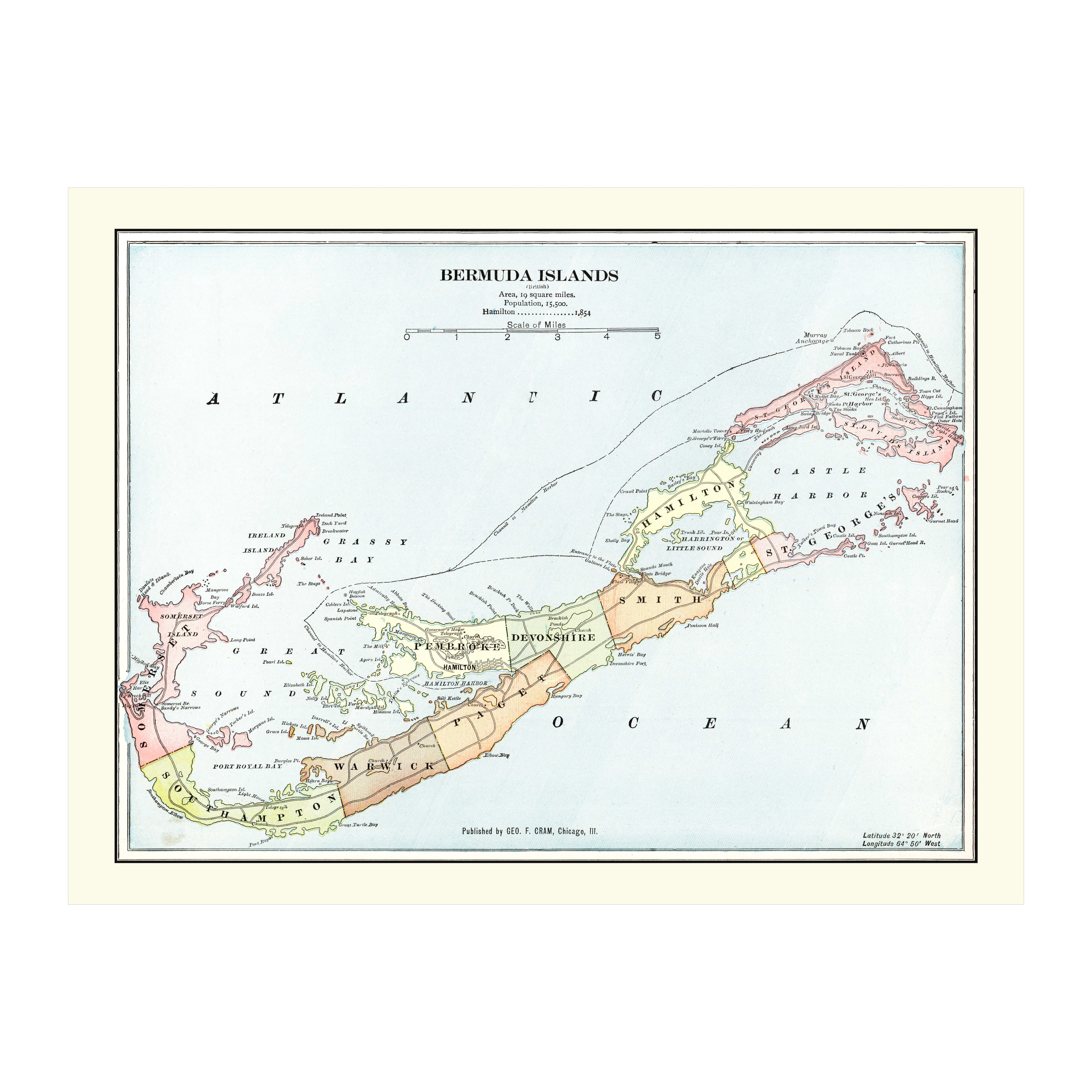 Bahamas Map, 1901 Vintage Map of Bahamas History Wall Decor Gift, Old ...