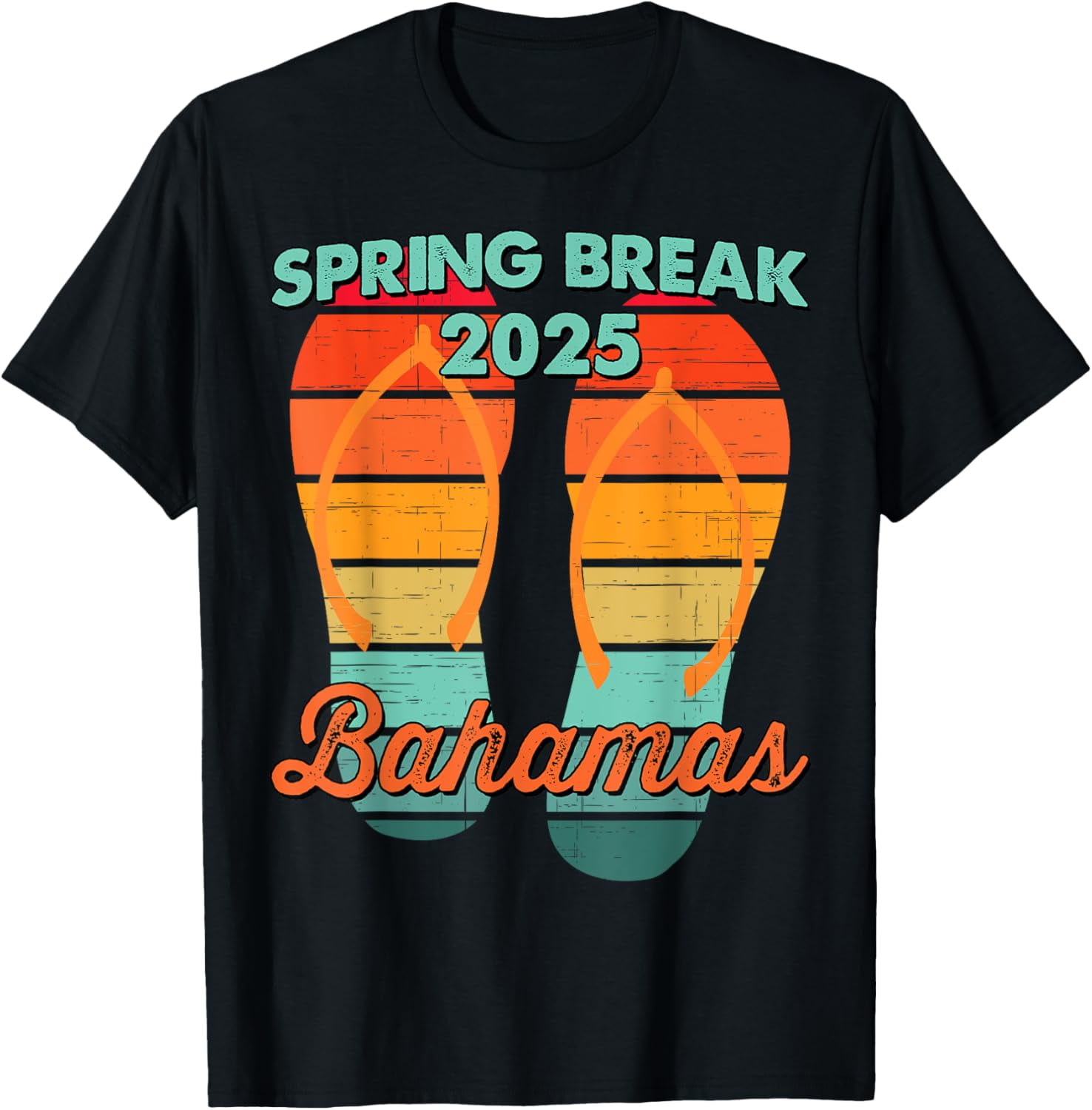 Bahamas Spring Break Beach Graphic Vintage Flip Flops T-Shirt - Walmart.com