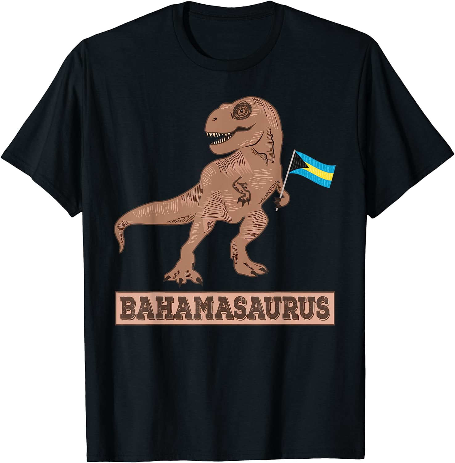 Bahamas T-Rex Bahamian Flag Nassau Vacation Souvenir T-Shirt - Walmart.com