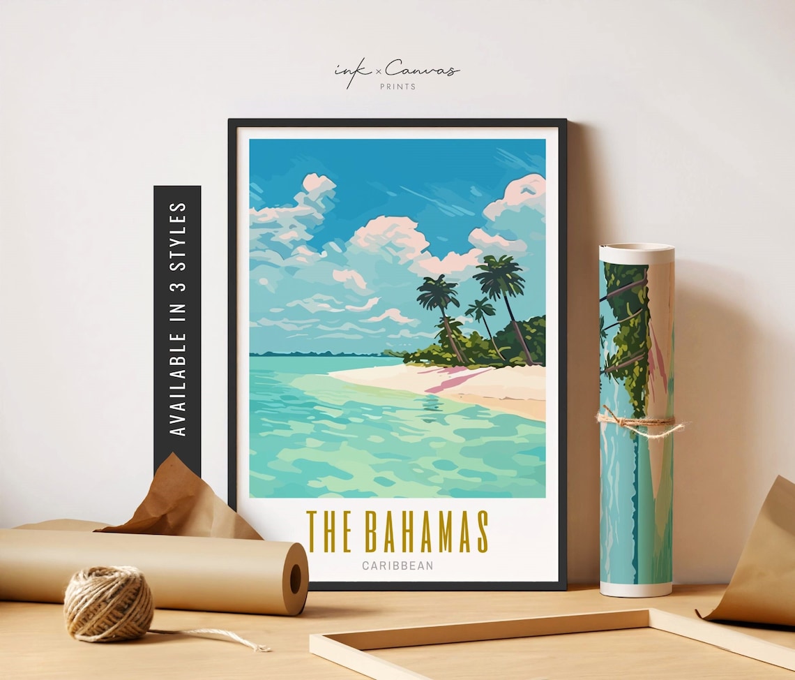 Bahamas Travel Bahamas Print Caribbean Art Print Nassau Bahamas Retro ...
