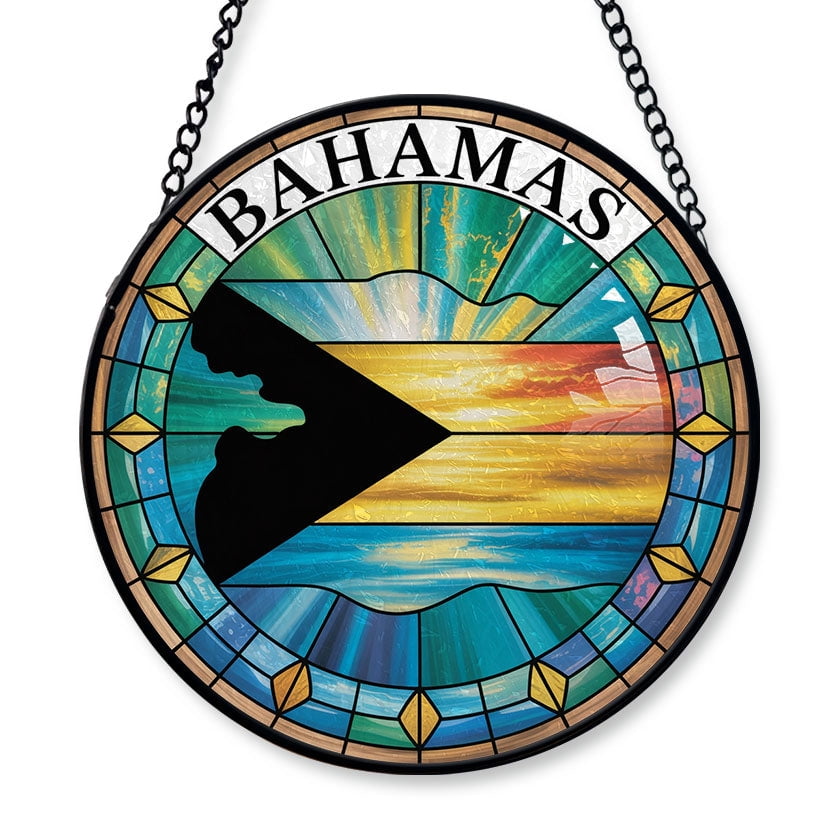 Bahamas Travel Decor Suncatcher Stained Glass Window Hanging, Gift for ...