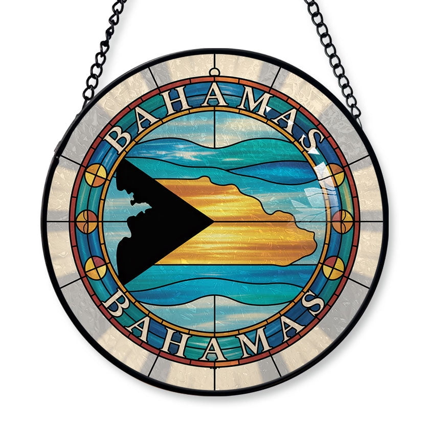 Bahamas Travel Decor Suncatcher Stained Glass Window Hanging, Gift for ...