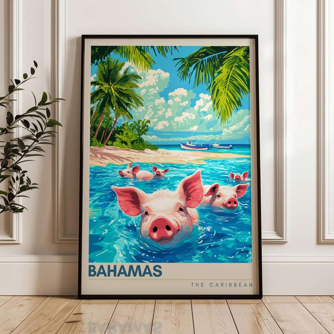 Bahamas Travel Poster - The Caribbean Wall Art Print, Illustration ...