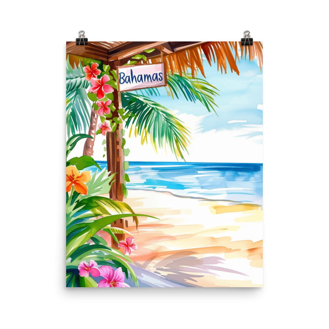 Bahamas Tropical Beach Caribbean Art Coastal Island Paradise Wall Decor ...