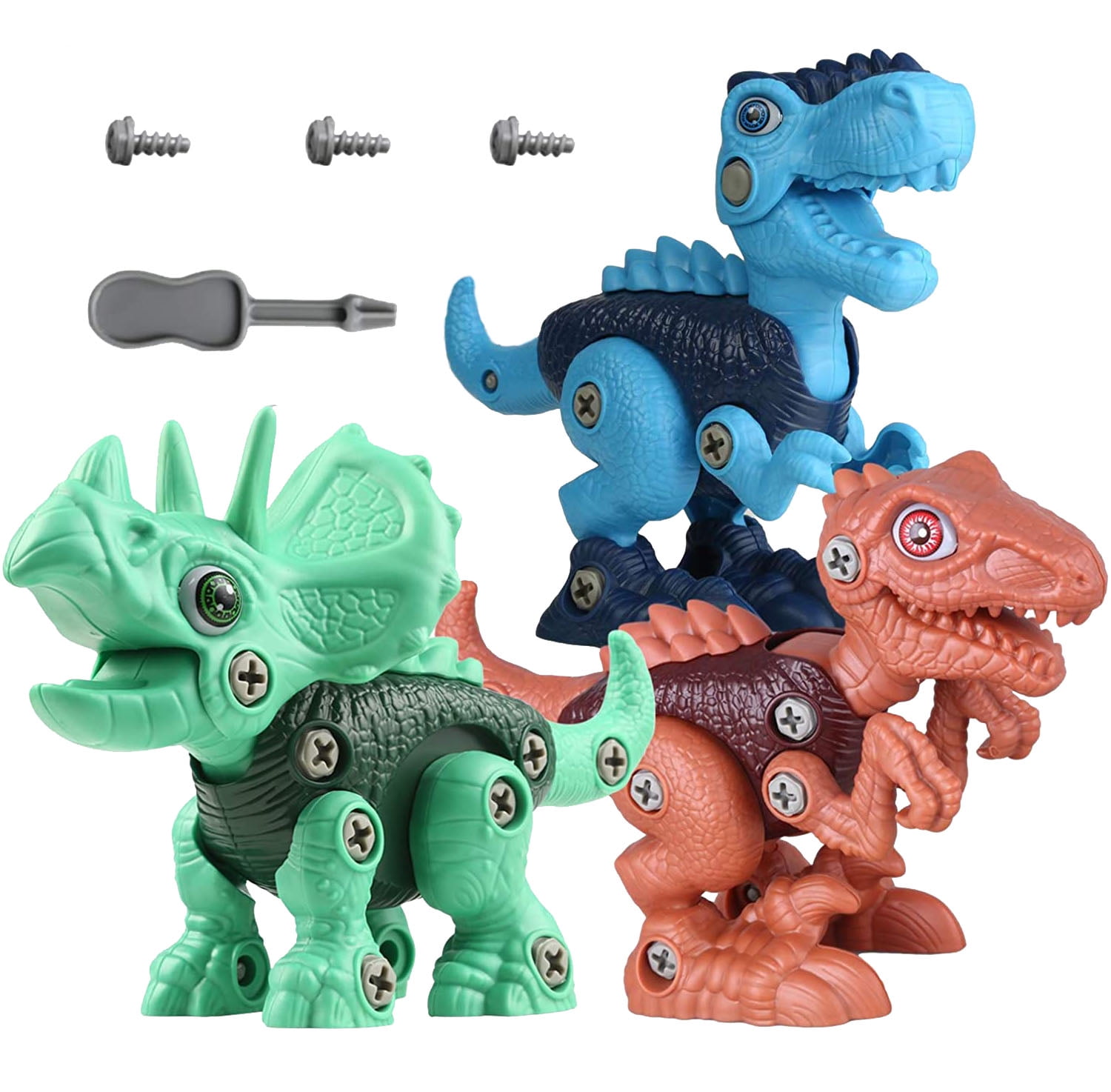 Bahar 3 Packs Take Apart Dinosaur Planet Toys for Kids Building Toy Set ...