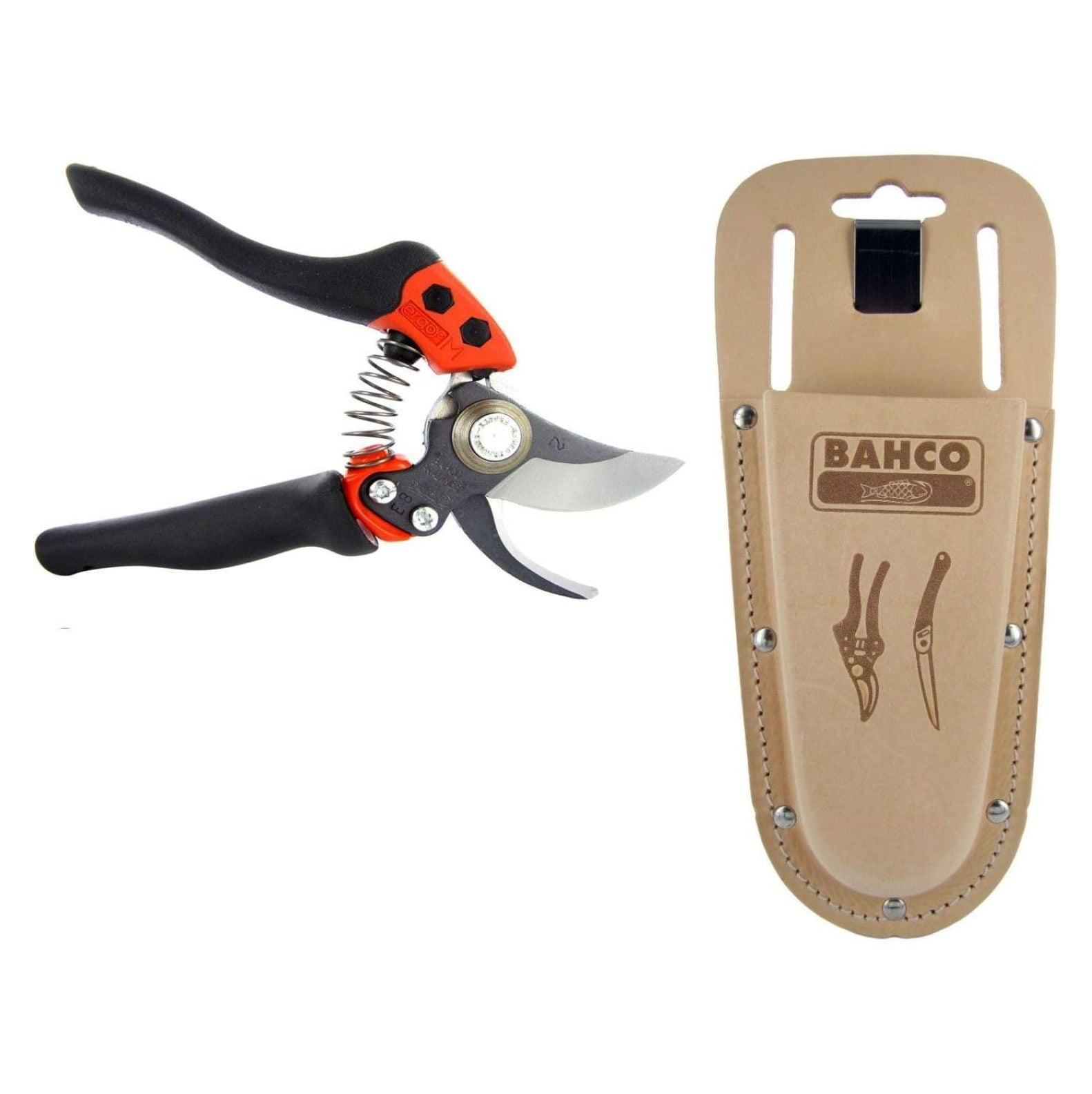 Bahco PXR- Ergonomic Rotating Handle Bypass Pruner with Prof-H Leather ...