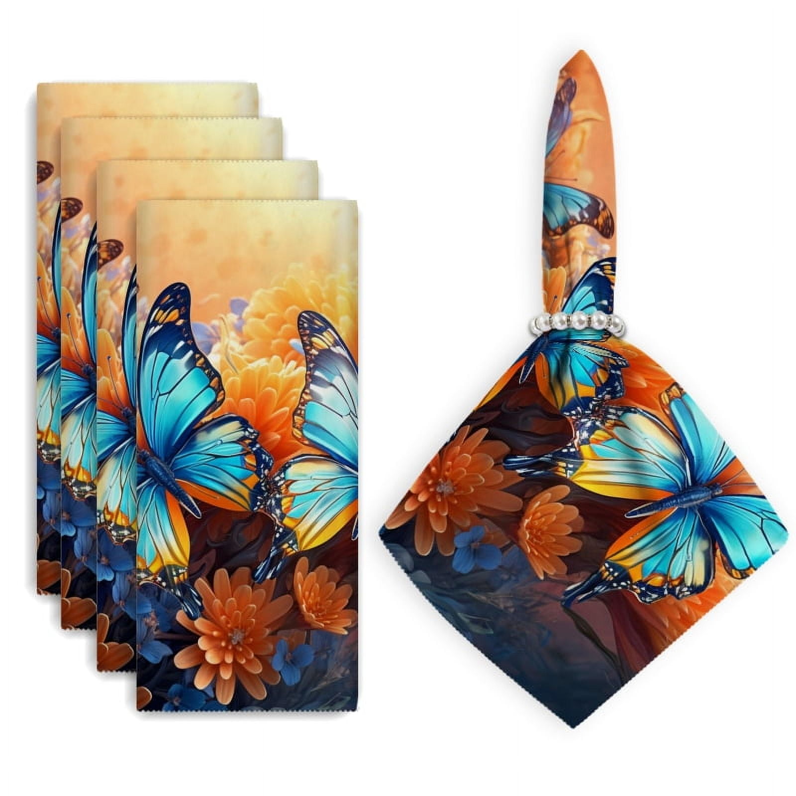 Bahomeck Napkins Set Of 4 Reusable Washable Square Fabric Dining Table ...