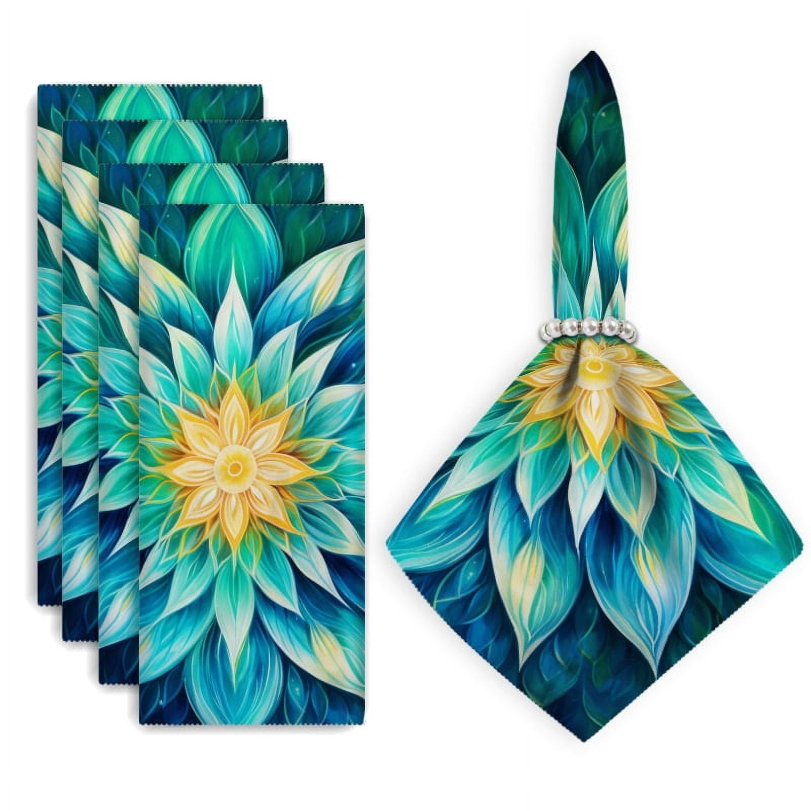 Bahomeck Napkins Set Of 4 Reusable Washable Square Fabric Dining Table ...