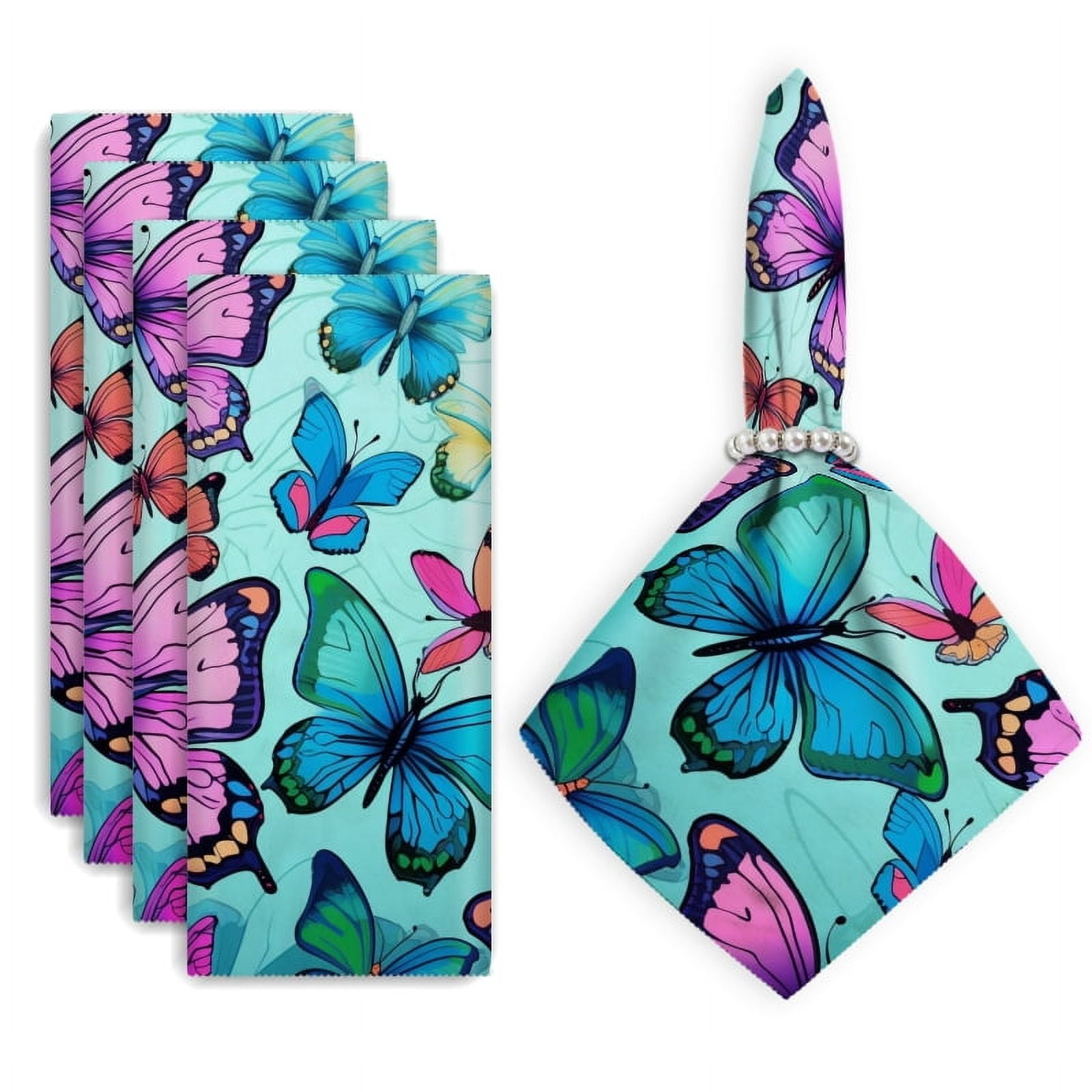 Bahomeck Cloth Napkins Set Of 4,18*18 Inch Washable Polyester Napkins ...