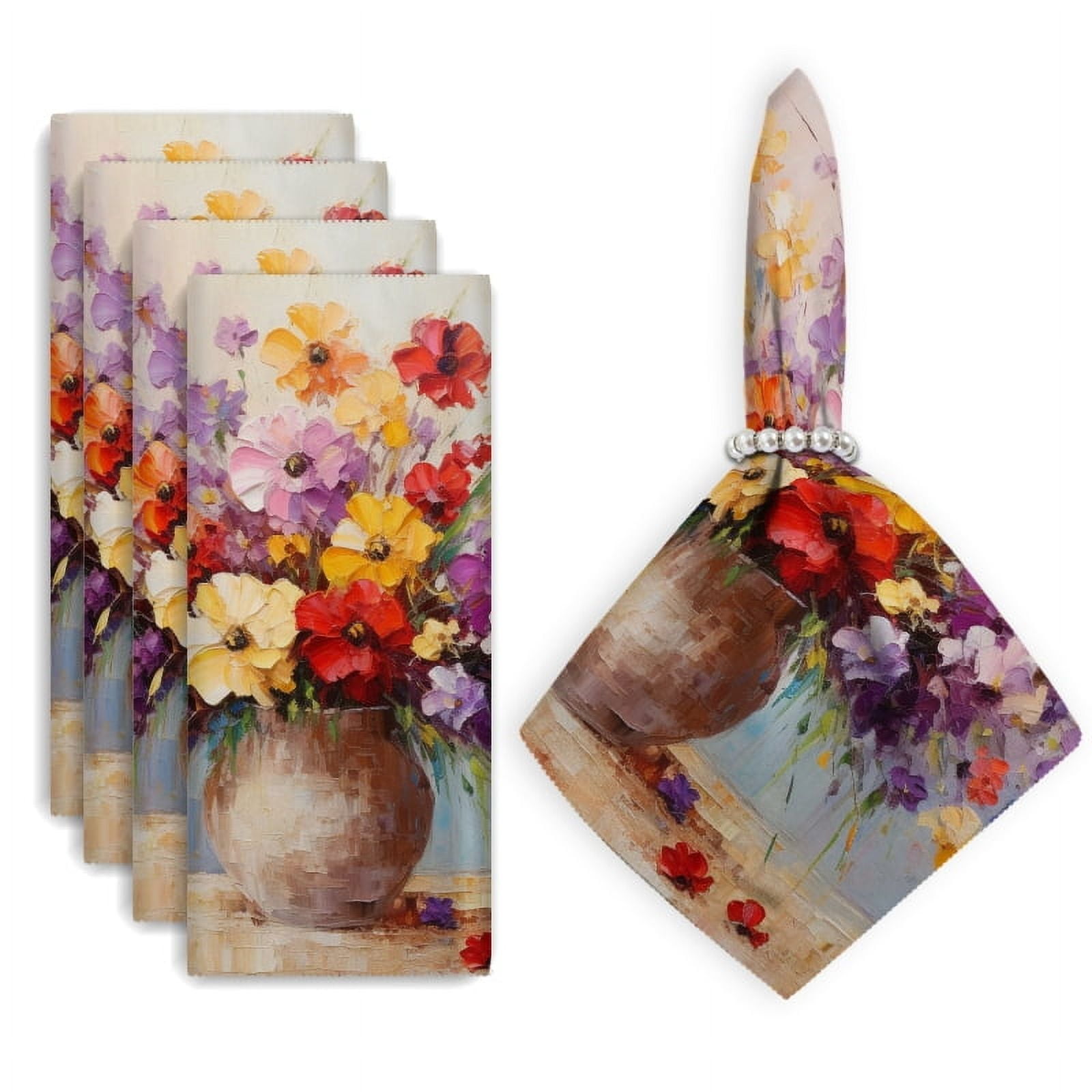 Bahomeck Napkins Set Of 4 Reusable Washable Square Fabric Dining Table ...