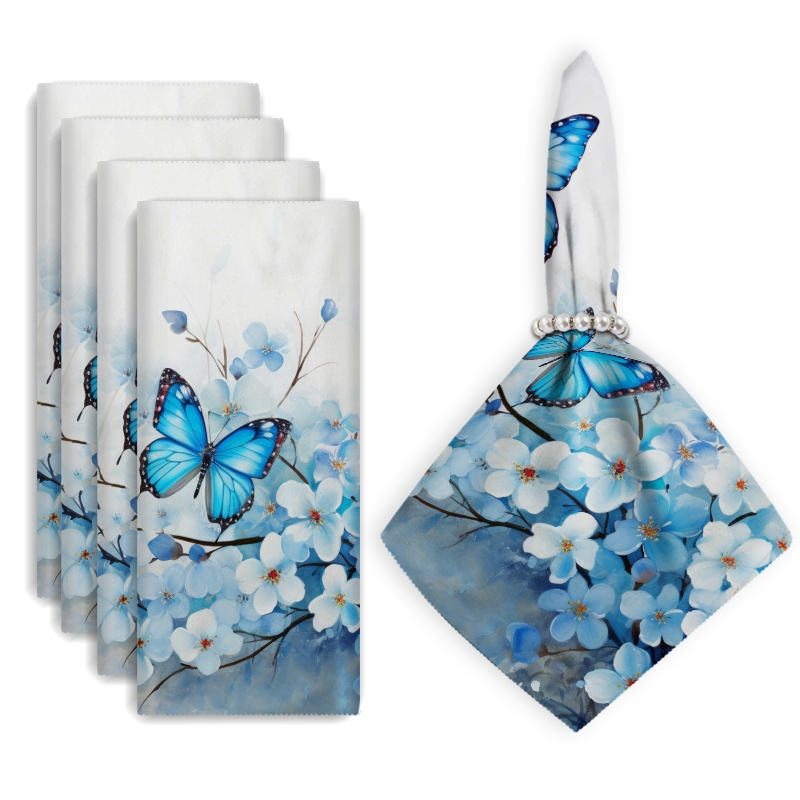 Bahomeck Napkins Set Of 4 Reusable Washable Square Fabric Dining Table ...