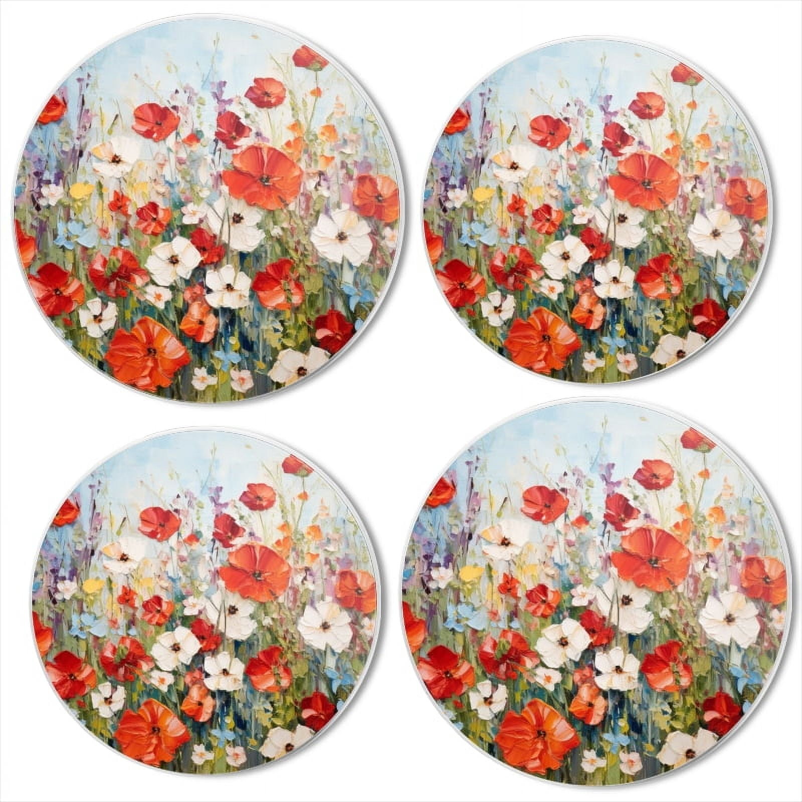Bahomeck Electric Stove Burner Covers Set Of 4,Coloful Wildflowers In ...
