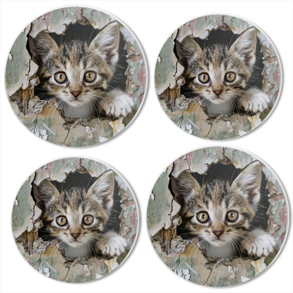 Bahomeck Electric Stove Burner Covers Set Of 4,Cute Kitten Peeking Out ...