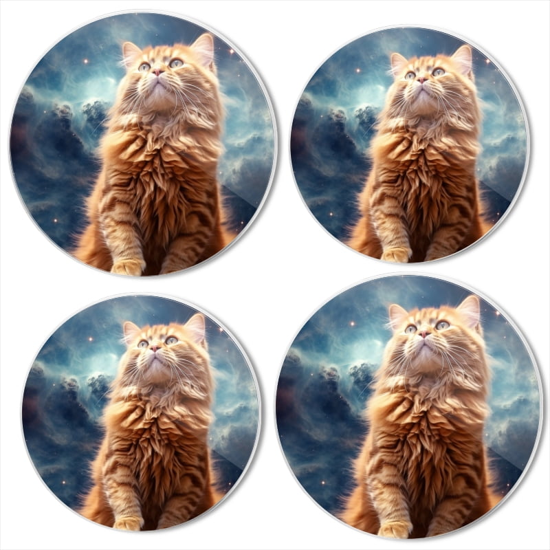 Bahomeck Electric Stove Burner Covers Set Of 4,Orange Cat With Long Fur ...