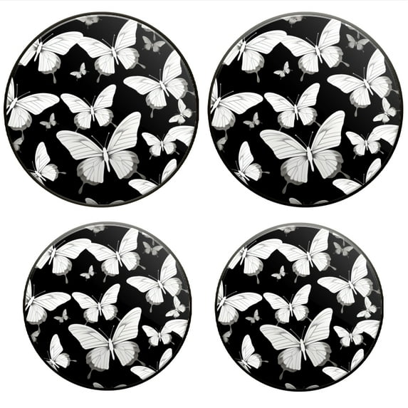 Bahomeck Electric Stove Burner Covers Set Of 4,White Butterflies On ...