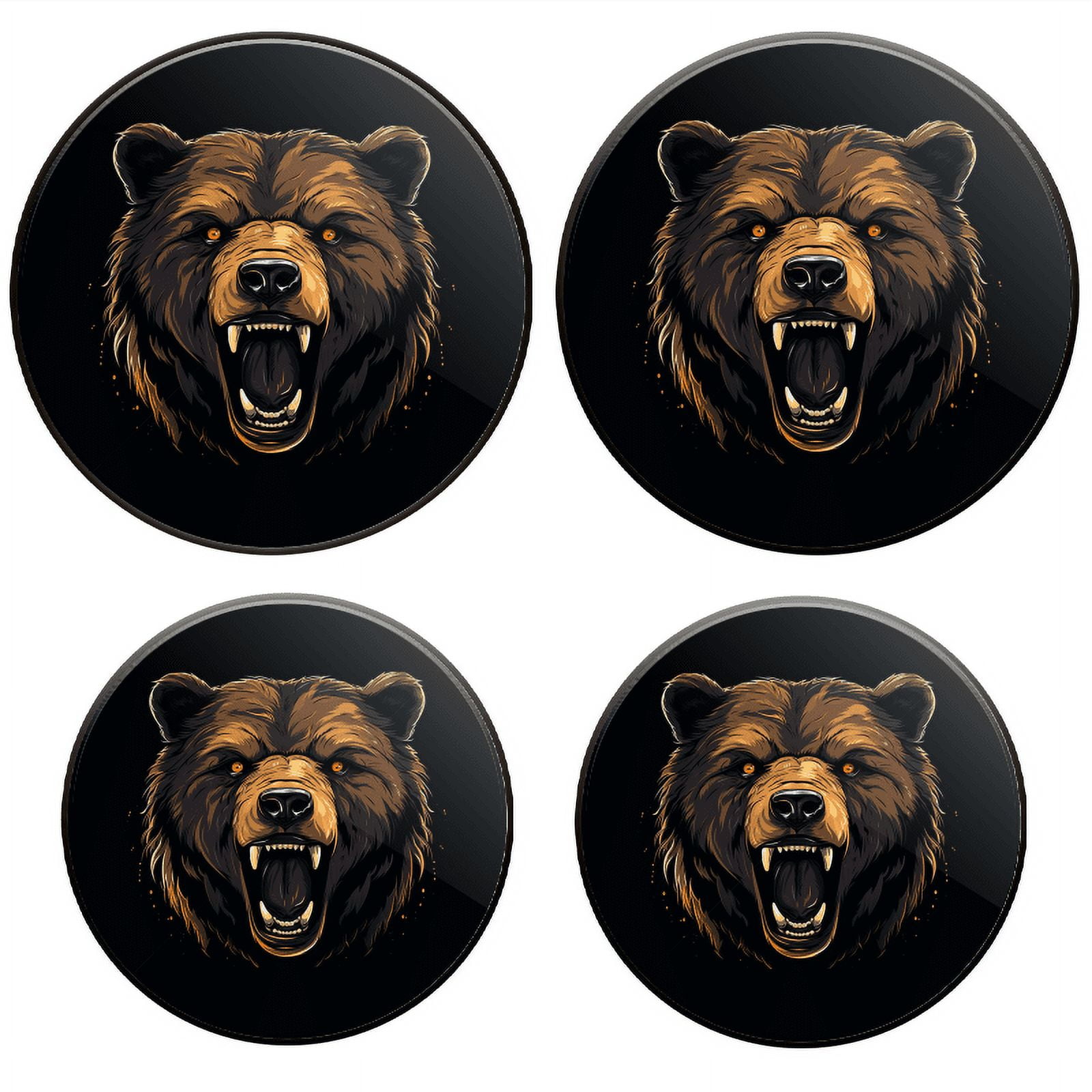 Bahomeck Electric Stove Burner Covers Set Of 4,Angry Bear Head With ...