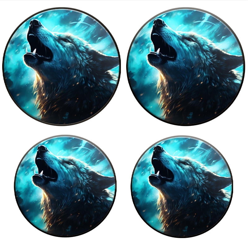 Bahomeck Electric Stove Burner Covers Set Of 4,Angry Wolf Howling In ...