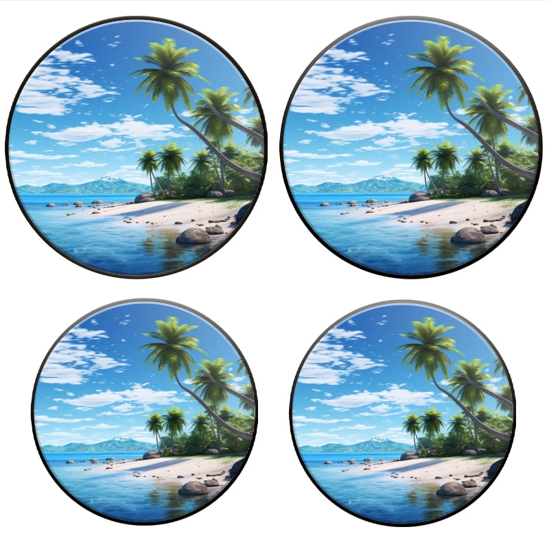 Bahomeck Electric Stove Burner Covers Set Of 4,Beautiful Tropical Beach ...