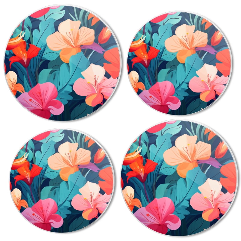Bahomeck Electric Stove Burner Covers Set Of 4,Bright Orange And Pink ...