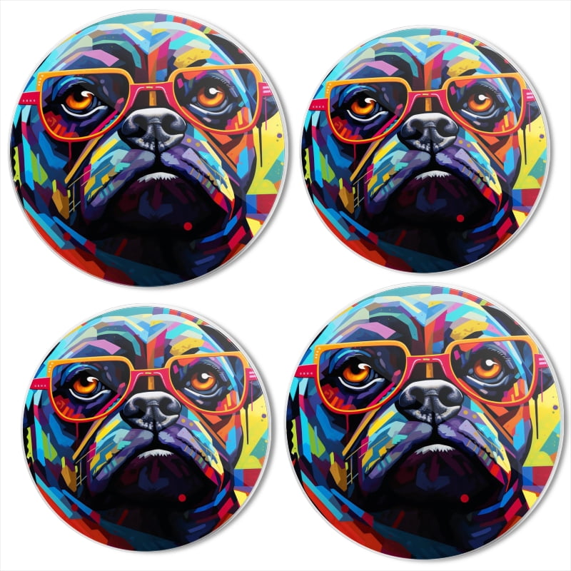 Bahomeck Electric Stove Burner Covers Set Of 4,Colorful Pug Wearing ...