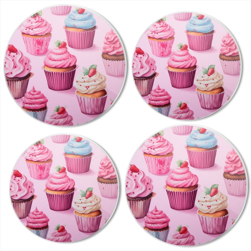 Bahomeck Electric Stove Burner Covers Set Of 4,Cupcakes On Pink ...