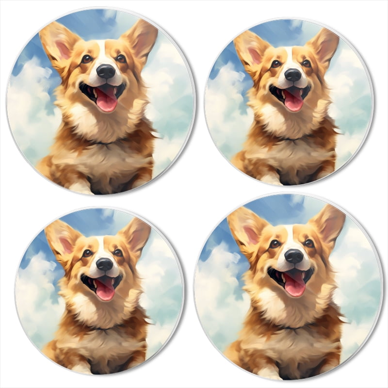 Bahomeck Electric Stove Burner Covers Set Of 4,Cute Corgi Smiling In ...