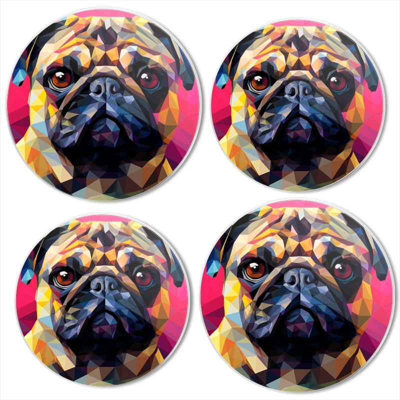 Bahomeck Electric Stove Burner Covers Set Of 4,Cute Pug With Pink ...