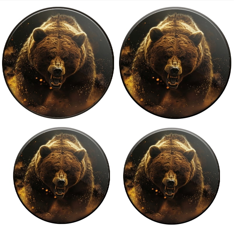 Bahomeck Electric Stove Burner Covers Set Of 4,Grizzly Bear Charging At ...