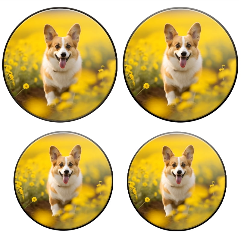 Bahomeck Electric Stove Burner Covers Set Of 4,Happy Corgi Running ...