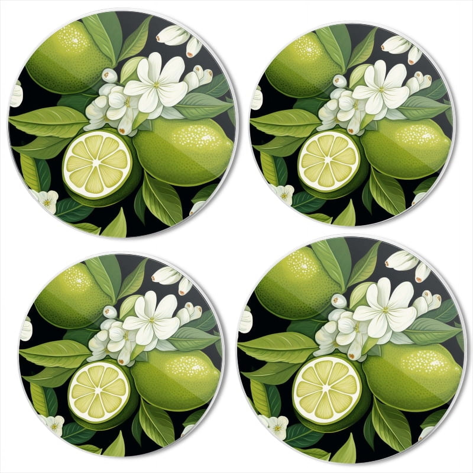 Bahomeck Electric Stove Burner Covers Set Of 4,Lime And Jasmine Flower ...