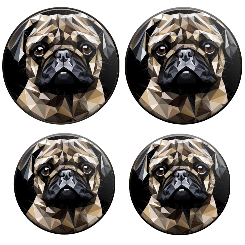 Bahomeck Electric Stove Burner Covers Set Of 4,Pug Dog On Black ...