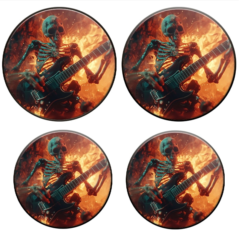 Bahomeck Electric Stove Burner Covers Set Of 4,Skeletal Figure Playing ...