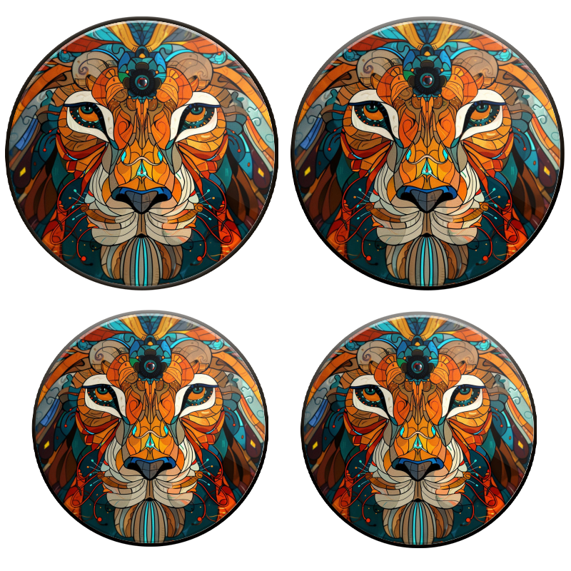 Bahomeck Electric Stove Burner Covers Set Of 4,Stylized Lion Face Made ...