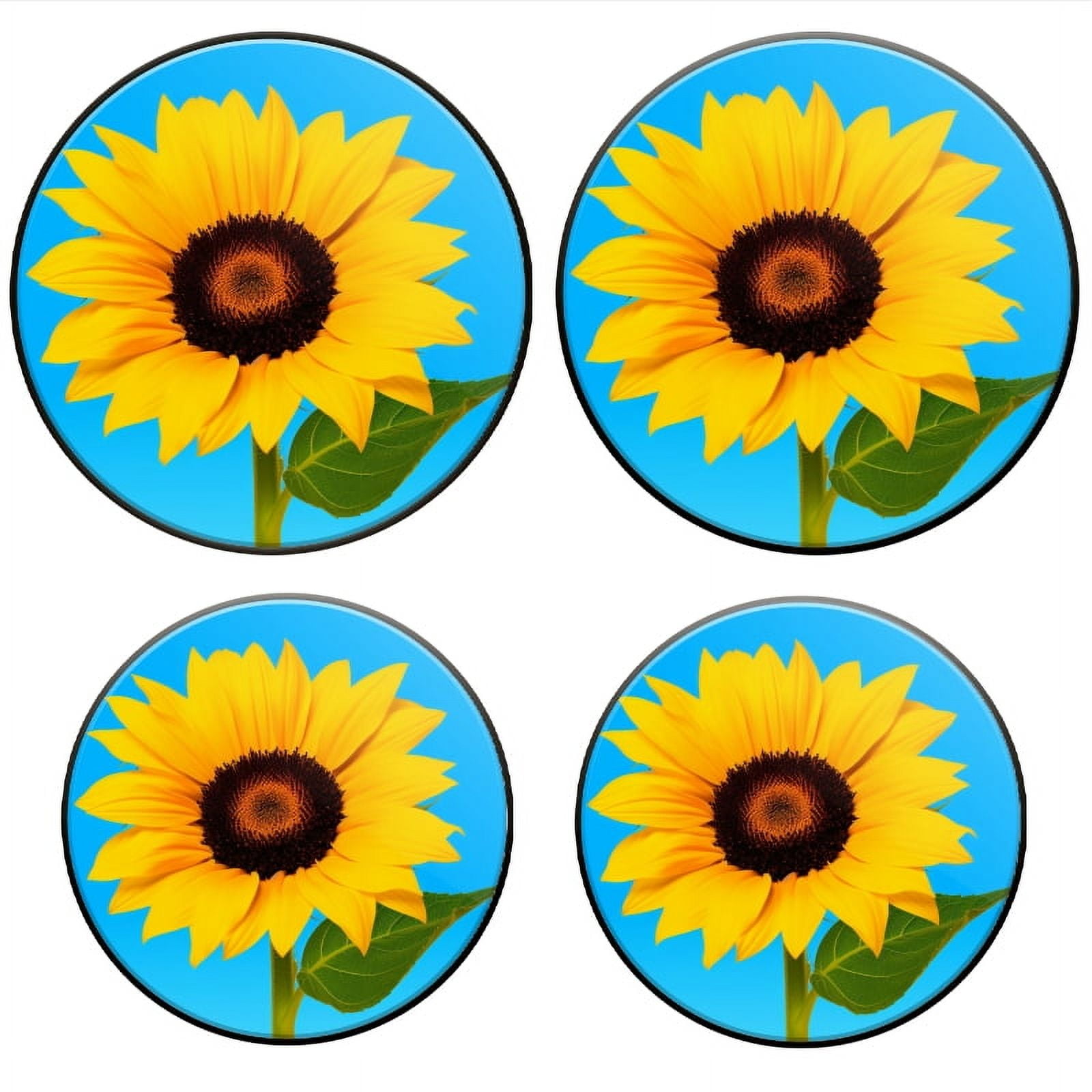 Bahomeck Electric Stove Burner Covers Set Of 4,Sunflower On Blue ...
