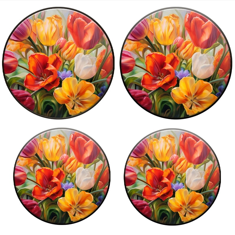 Bahomeck Electric Stove Burner Covers Set Of 4,The Red And Yellow ...