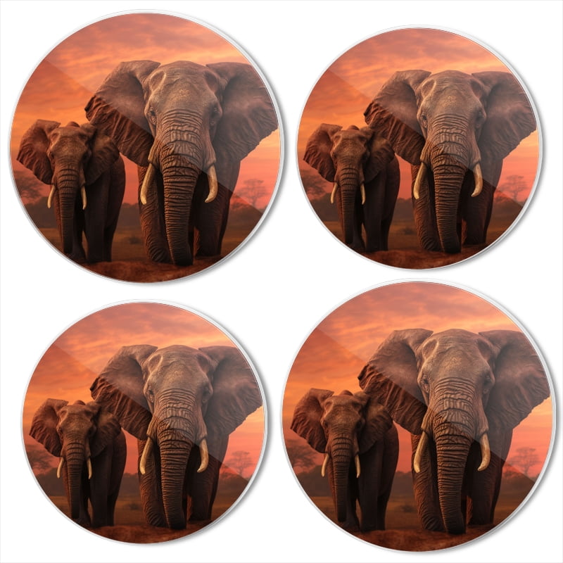Bahomeck Electric Stove Burner Covers Set Of 4,Two Elephants Standing ...