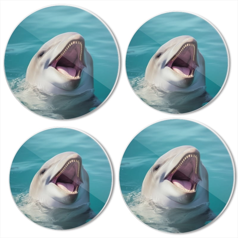 Bahomeck Electric Stove Burner Covers Set Of 4,White Dolphin With Open ...
