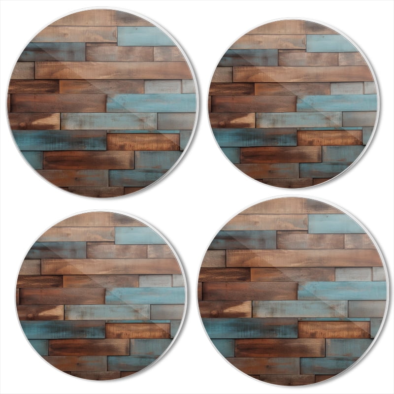 Bahomeck Electric Stove Burner Covers Set Of 4,Wooden Wall Texture With ...
