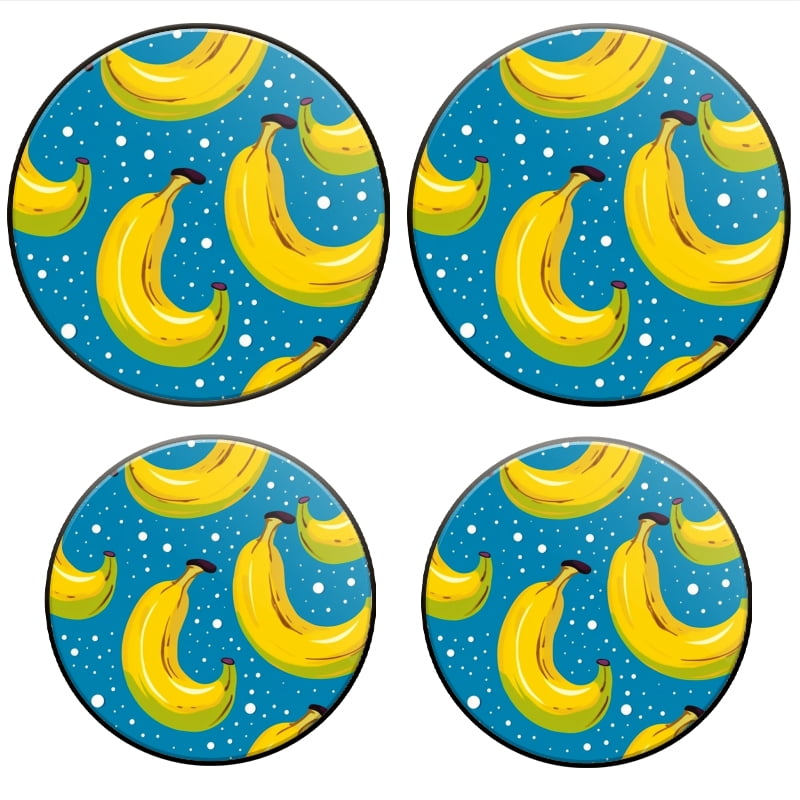 Bahomeck Electric Stove Burner Covers Set Of 4,Yellow Bananas On Blue ...