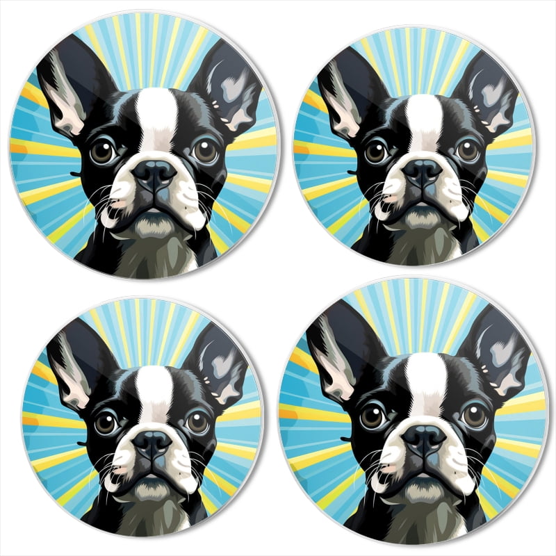 Bahomeck Gas Stove Burner Cover Set Of 4,Cute Boston Terrier In The ...