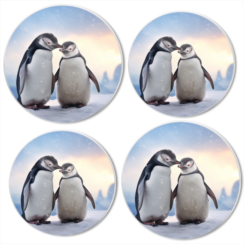 Bahomeck Gas Stove Burner Cover Set Of 4,Cute Penguins In Love And ...