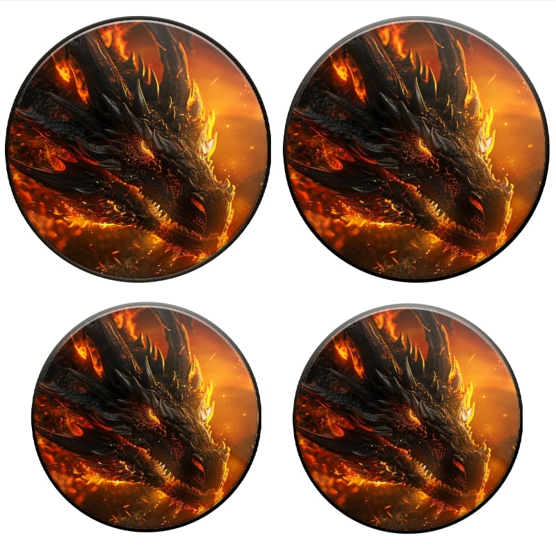 Bahomeck Gas Stove Burner Cover Set Of 4,Fierce Dragon Scales Aglow ...